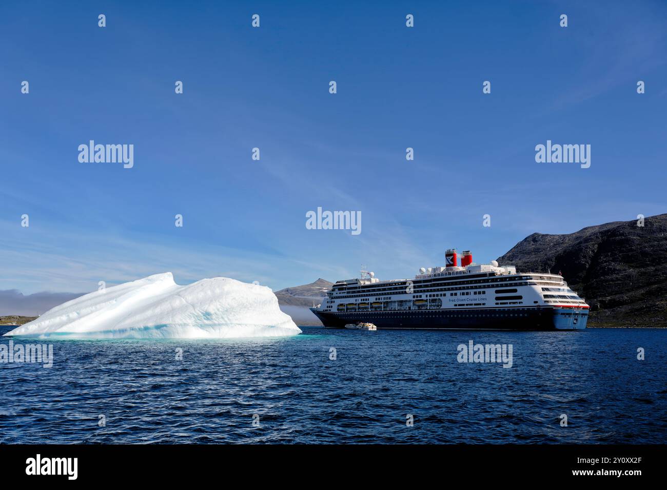 Fred Olsen MS Bolette at anchor in nanortalik harbour Stock Photo - Alamy