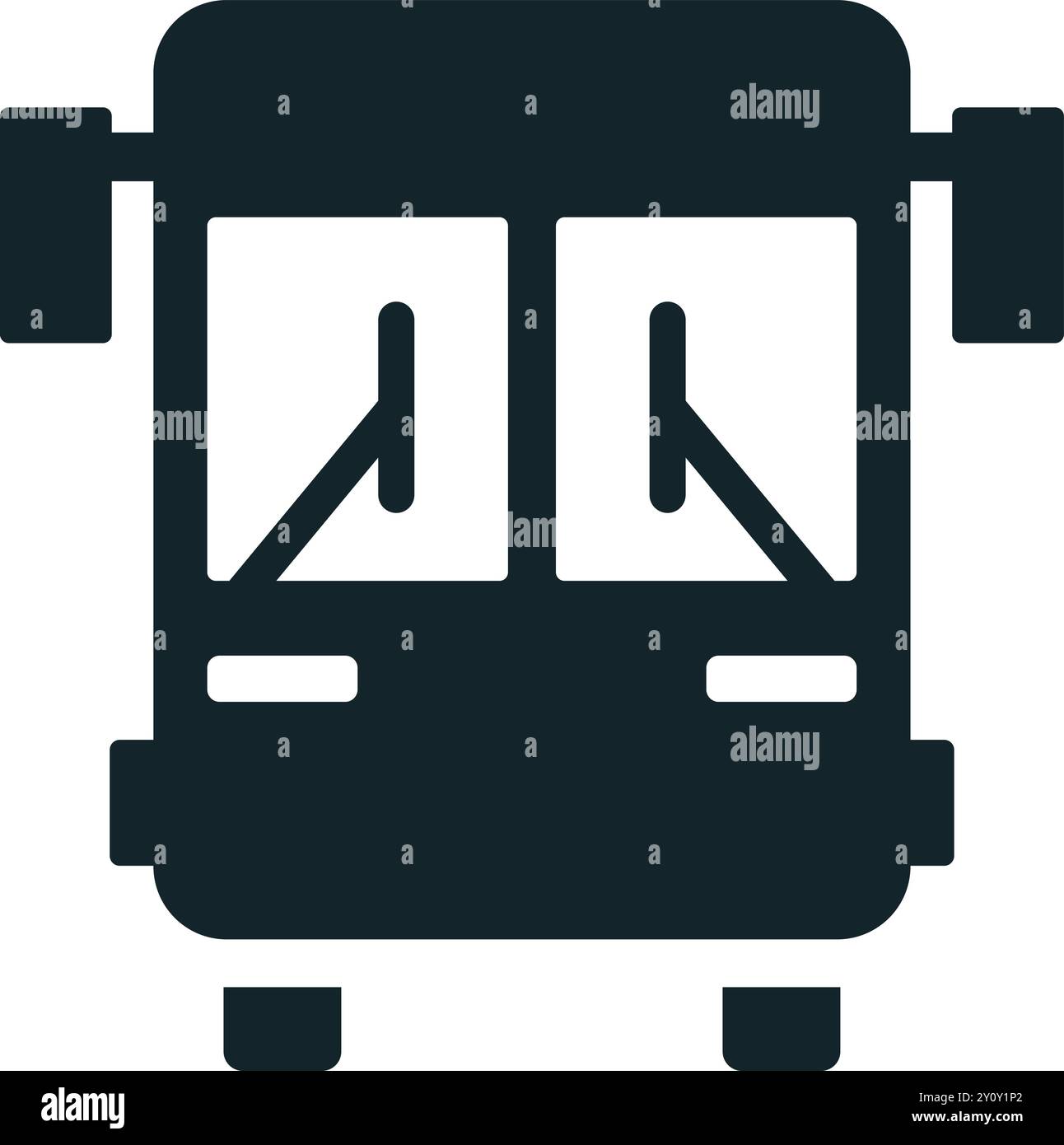 Black icon of a bus driving forward in smart city Stock Vector Image ...