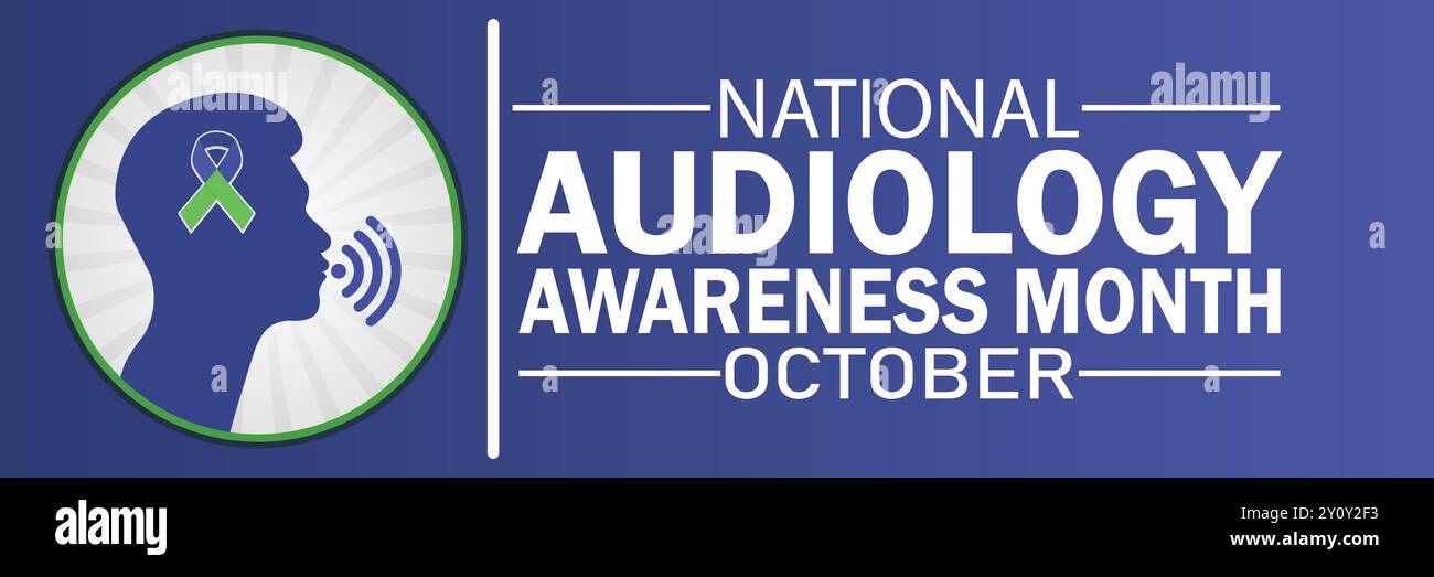 National Audiology Awareness Month. October. Suitable for greeting card ...