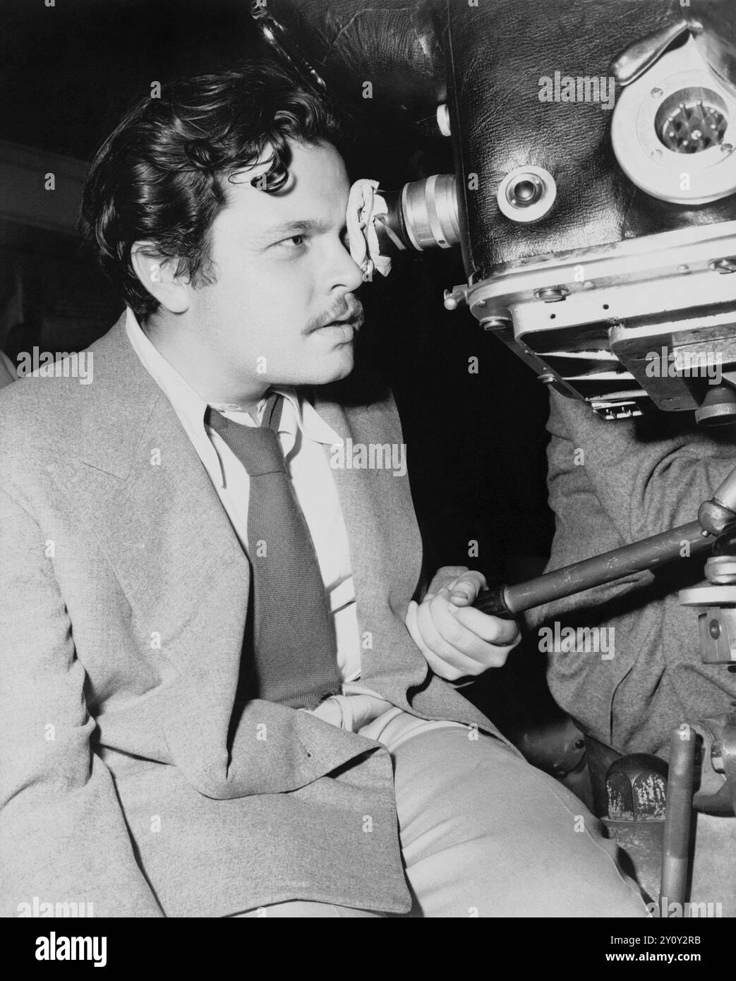 Orson Welles at work as a camera man, on the set for the 1942 film The ...