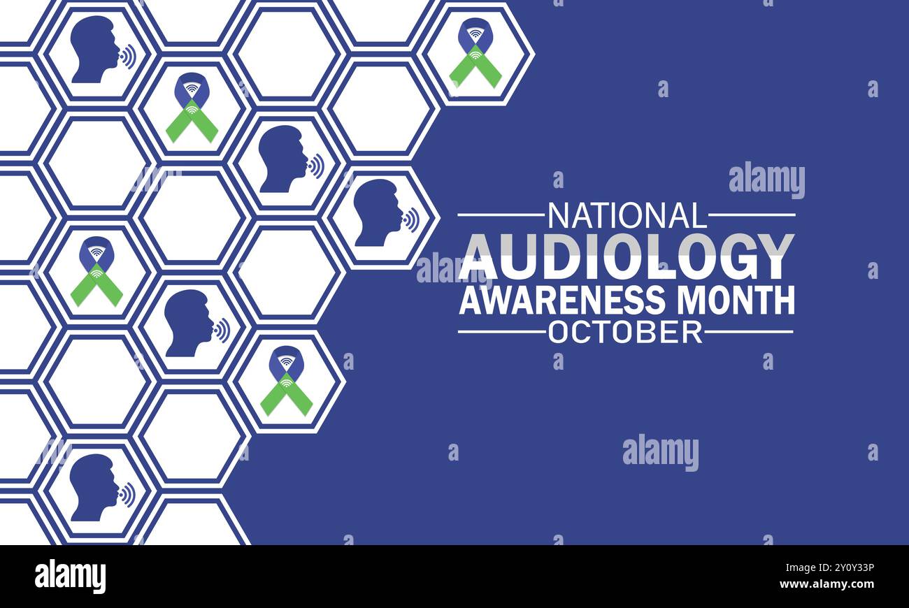 National Audiology Awareness Month October wallpaper with shapes and ...