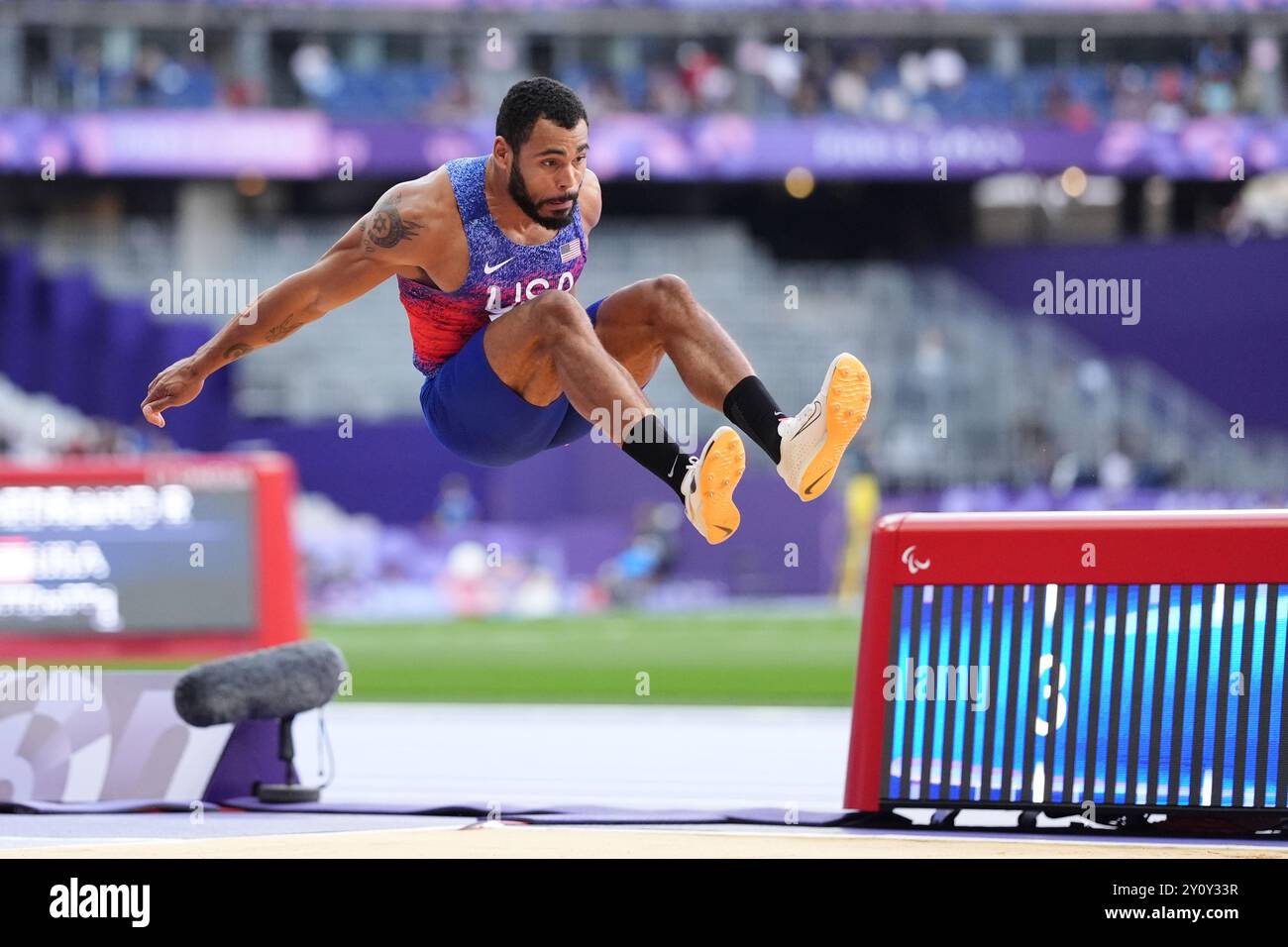 USA's Ryan Medrano in action during the Men's Long Jump T38 Final at ...