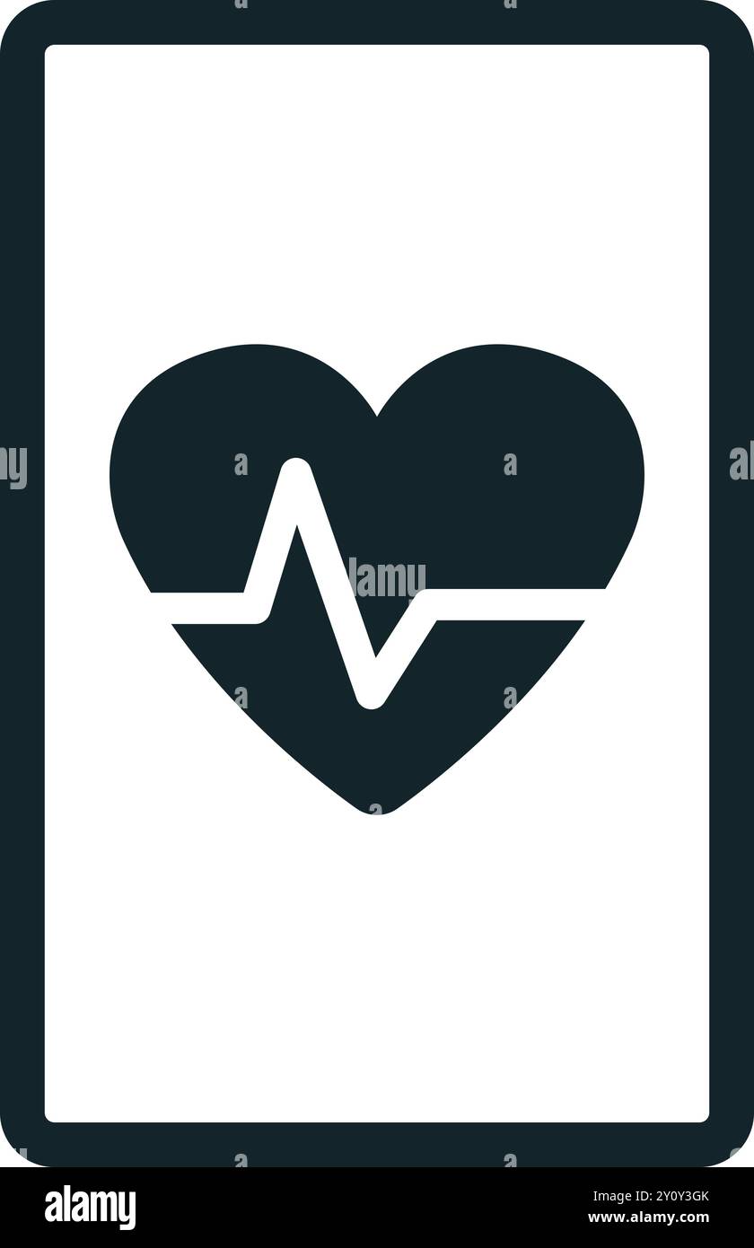 Smartphone showing heartbeat icon for mobile healthcare app Stock ...