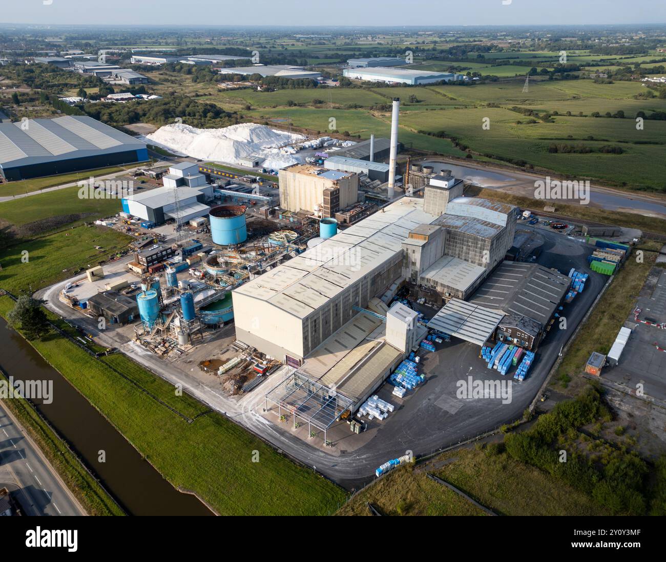 The British salt processing plant in Middlewich, Cheshire, England ...