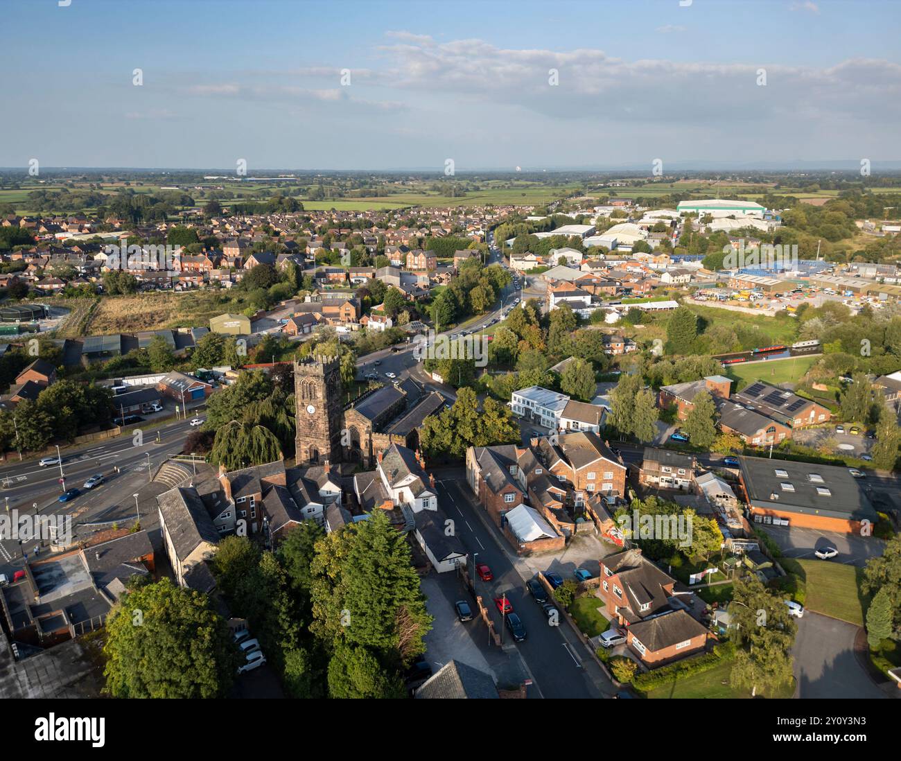 Middlewich town centre, Cheshire, England, aerial view Stock Photo - Alamy