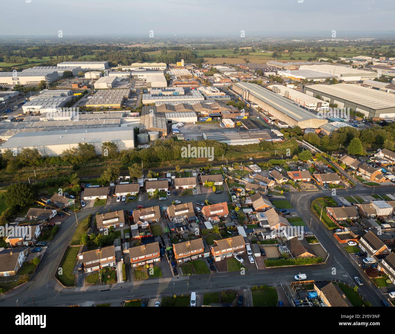 Winsford industrial estate and housing estate, Cheshire, England Stock ...