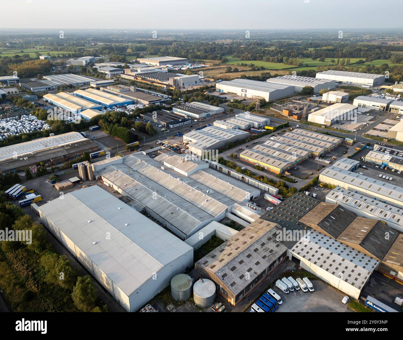 Winsford industrial estate, Cheshire, England, aerial view Stock Photo ...