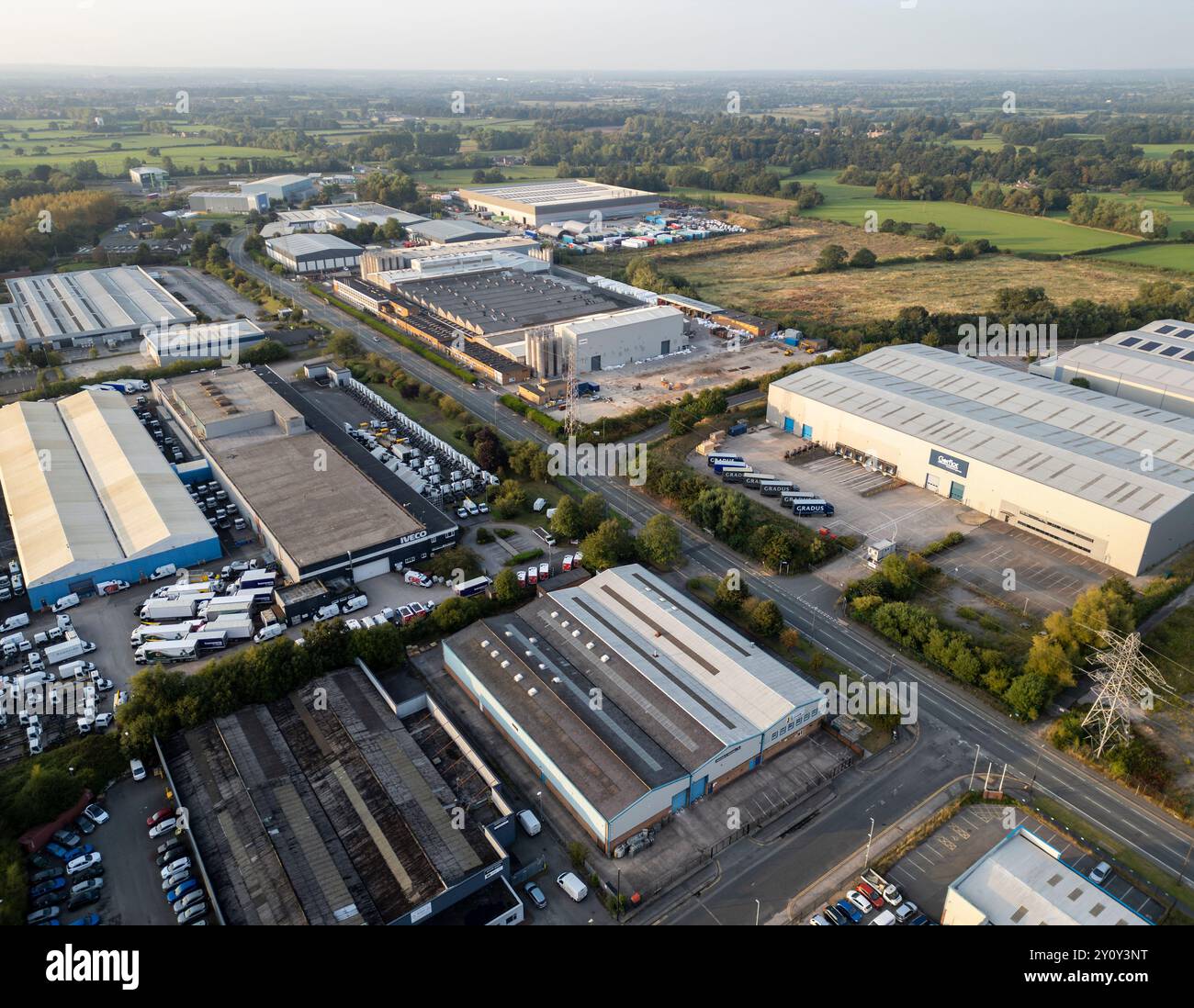 Winsford industrial estate, Cheshire, England, aerial view Stock Photo ...