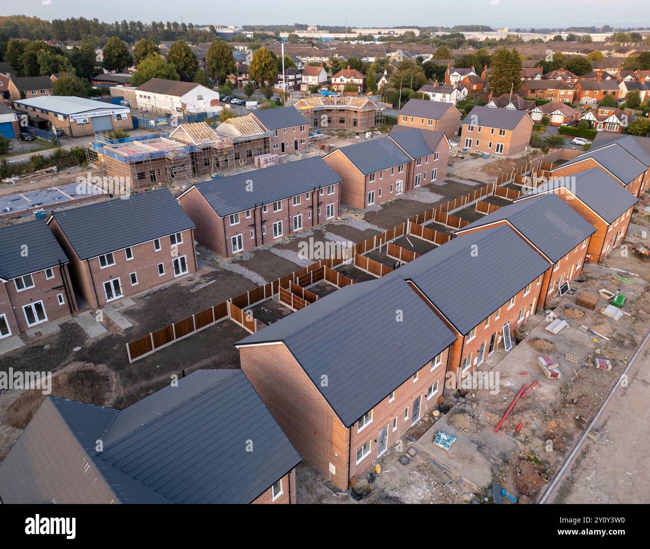 Wharton Road new build housing development, Winsford, Cheshire, England ...