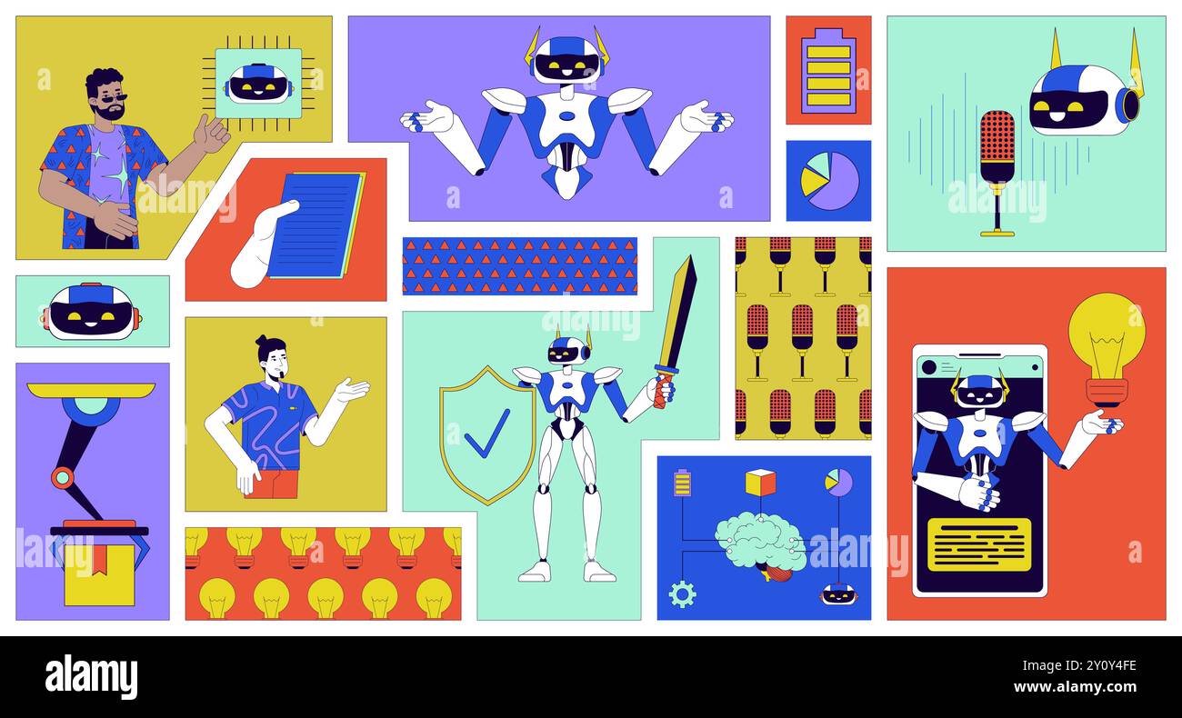 AI technologies bento grid illustration set Stock Vector Image & Art ...