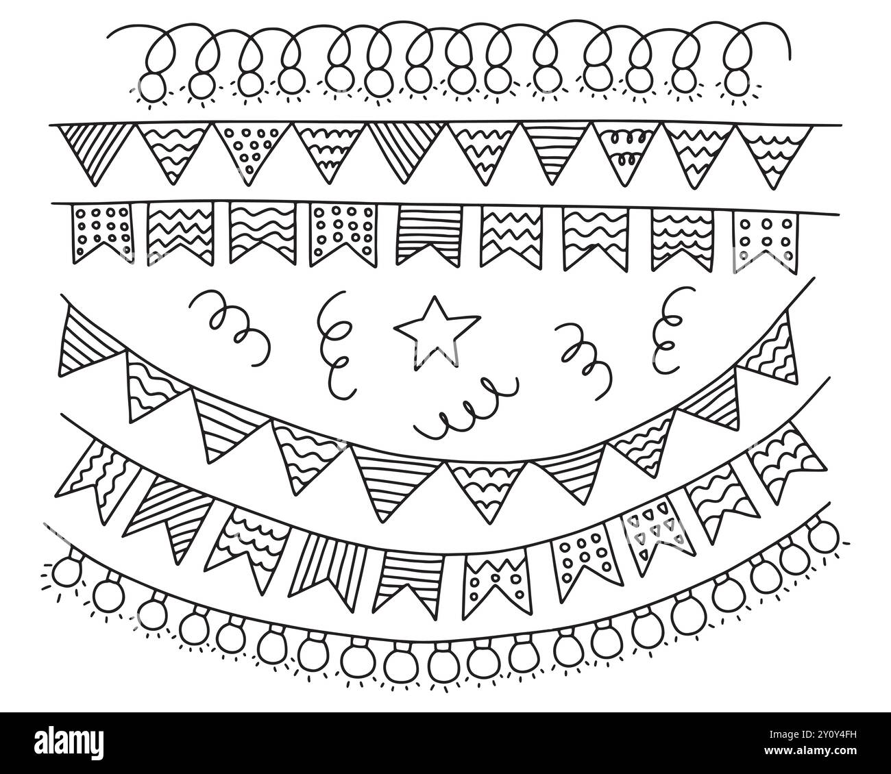 Carnival background flags confetti Cut Out Stock Images & Pictures - Alamy