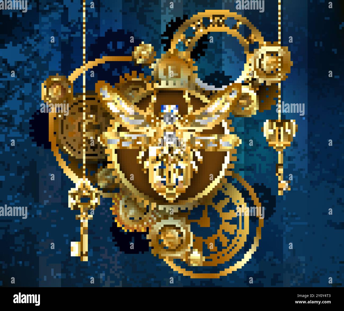 Mechanical insect with metal, jeweled wings and keyhole on abdomen ...