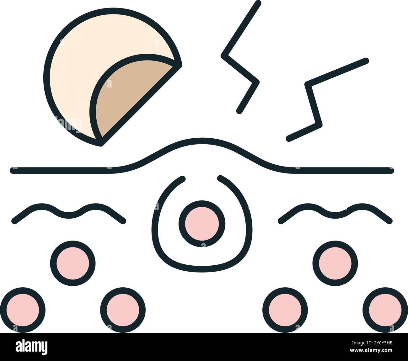 Skin care concept icon representing dry skin losing moisture Stock ...