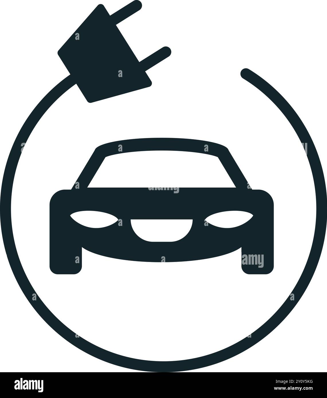 White electric car connected Stock Vector Images - Alamy