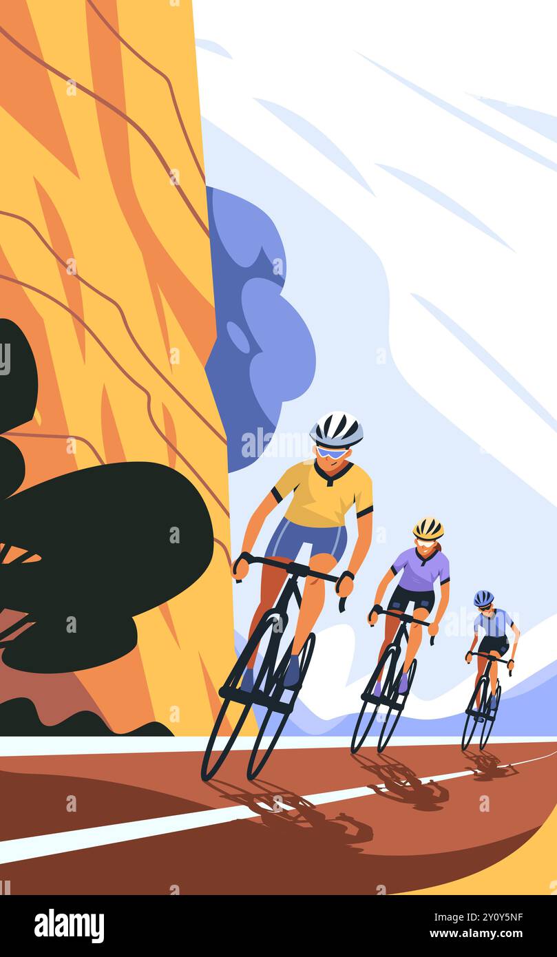 Cyclists in the countryside Stock Vector Images - Alamy