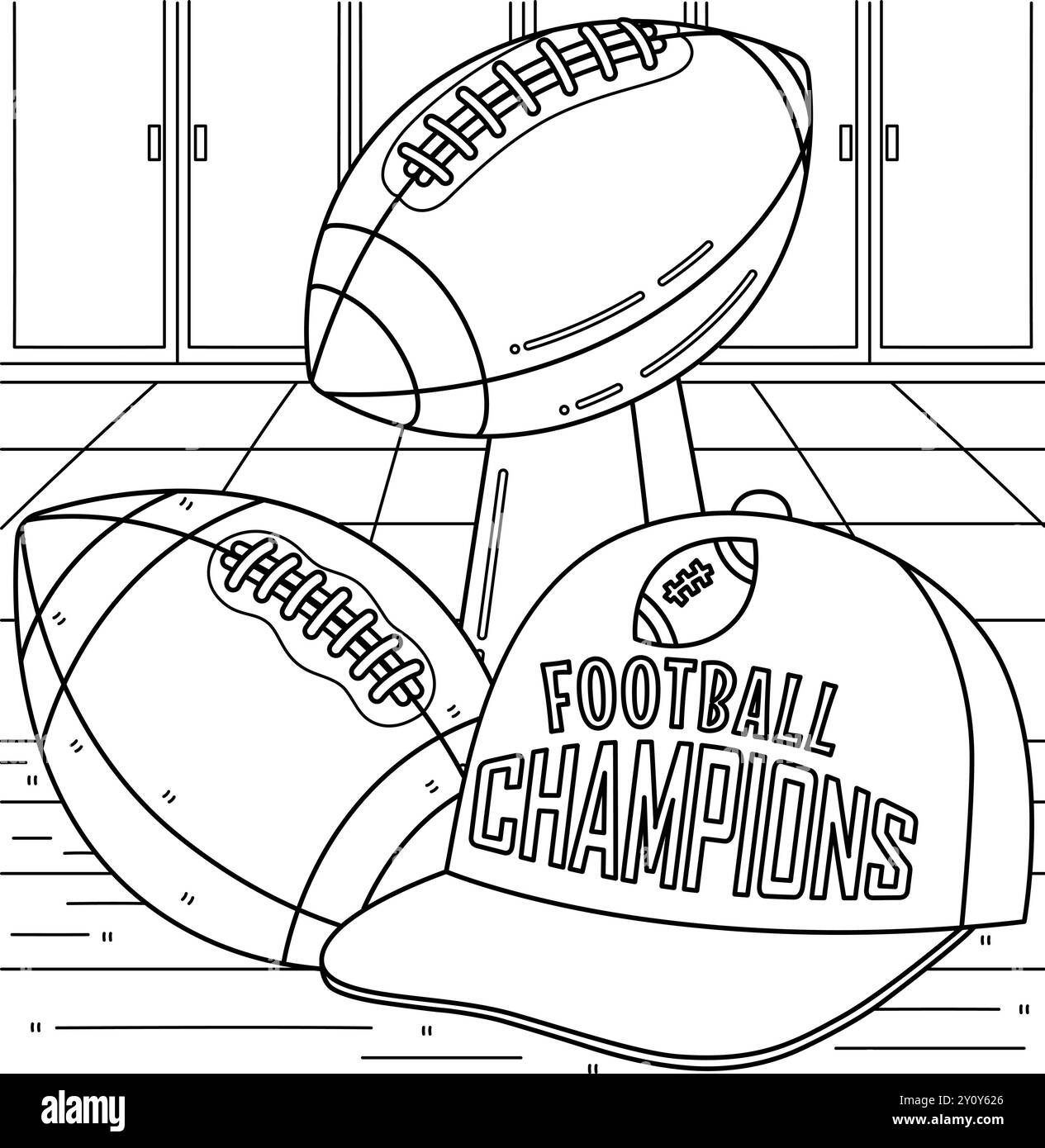 American Football Super Bowl Trophy Coloring Page Stock Vector Image ...