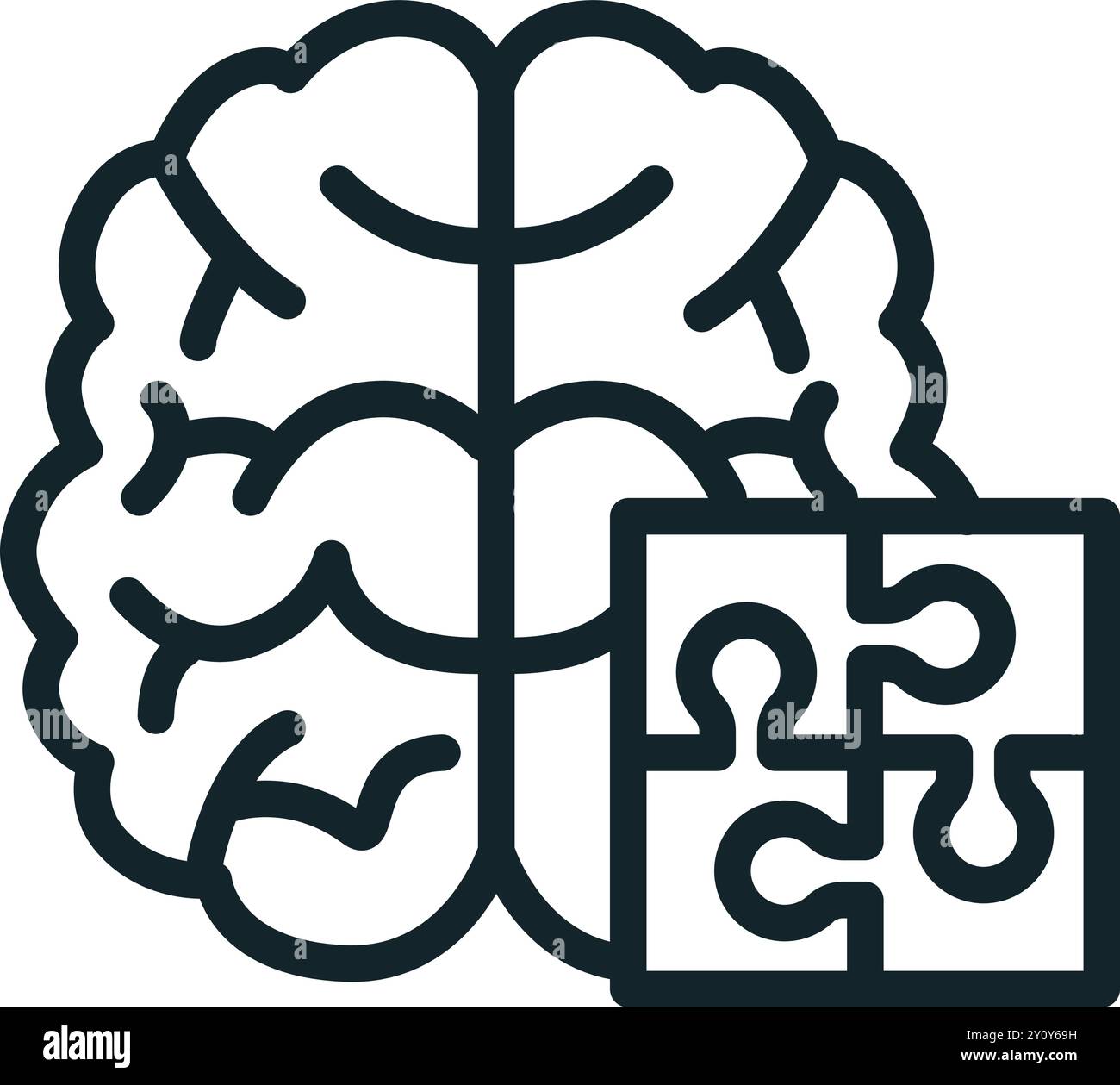 Human brain solving problems with puzzle pieces icon Stock Vector Image ...