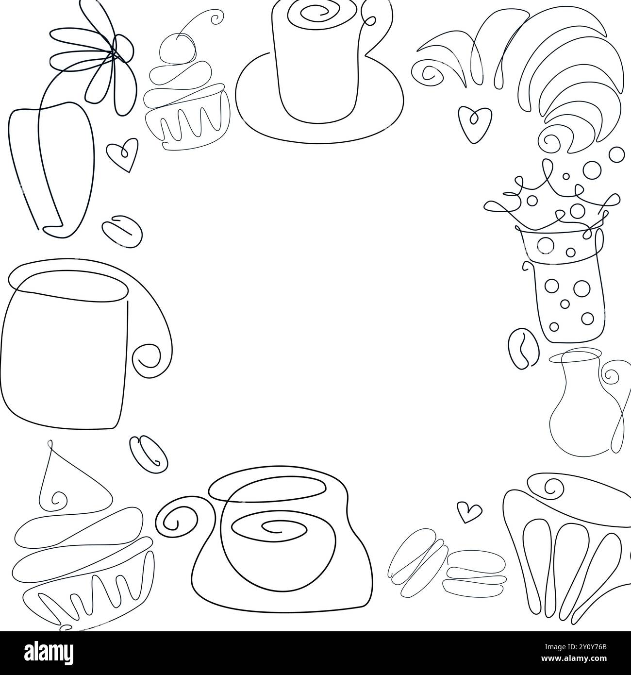 Vector tropical template of natural coffee branch with leaf, flower ...