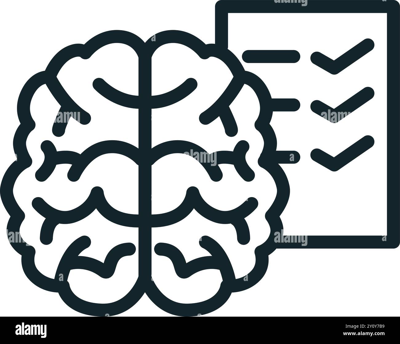 Human brain analyzing and checking tasks on checklist Stock Vector ...