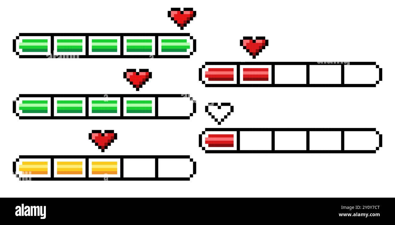 Pixel Art 8 Bit Loading Bar Concept Loading Or Installing Process Stock Vector Image And Art Alamy