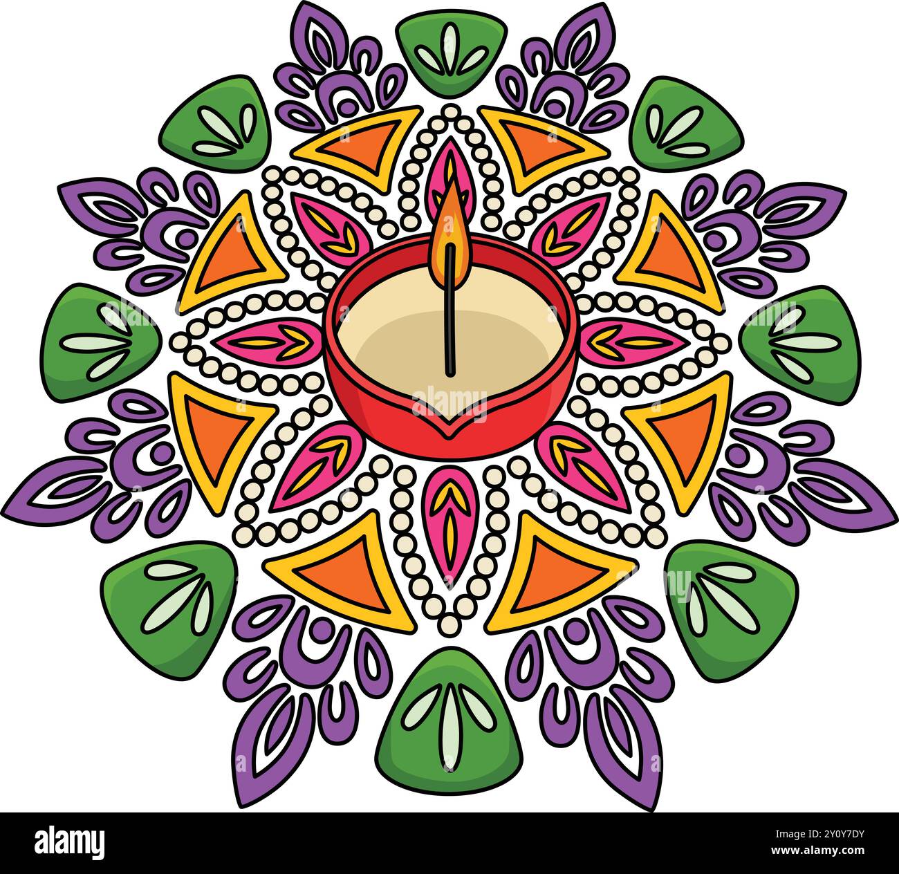 Diwali Rangoli Cartoon Colored Clipart Stock Vector Image & Art - Alamy