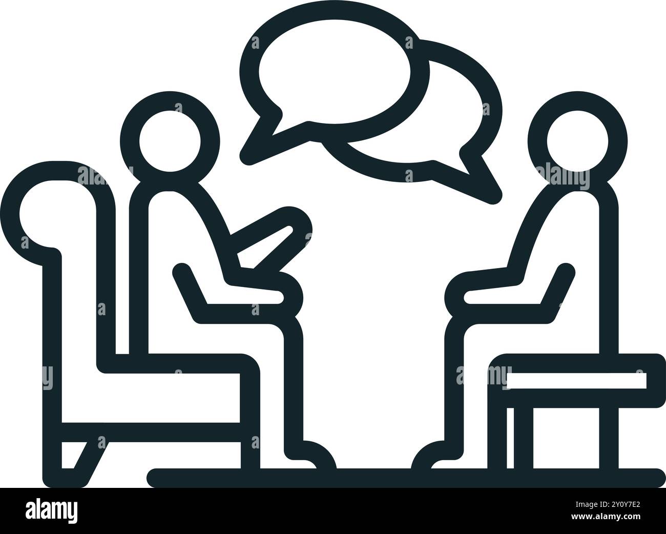 Psychologist listening to patient talking about problems during therapy ...