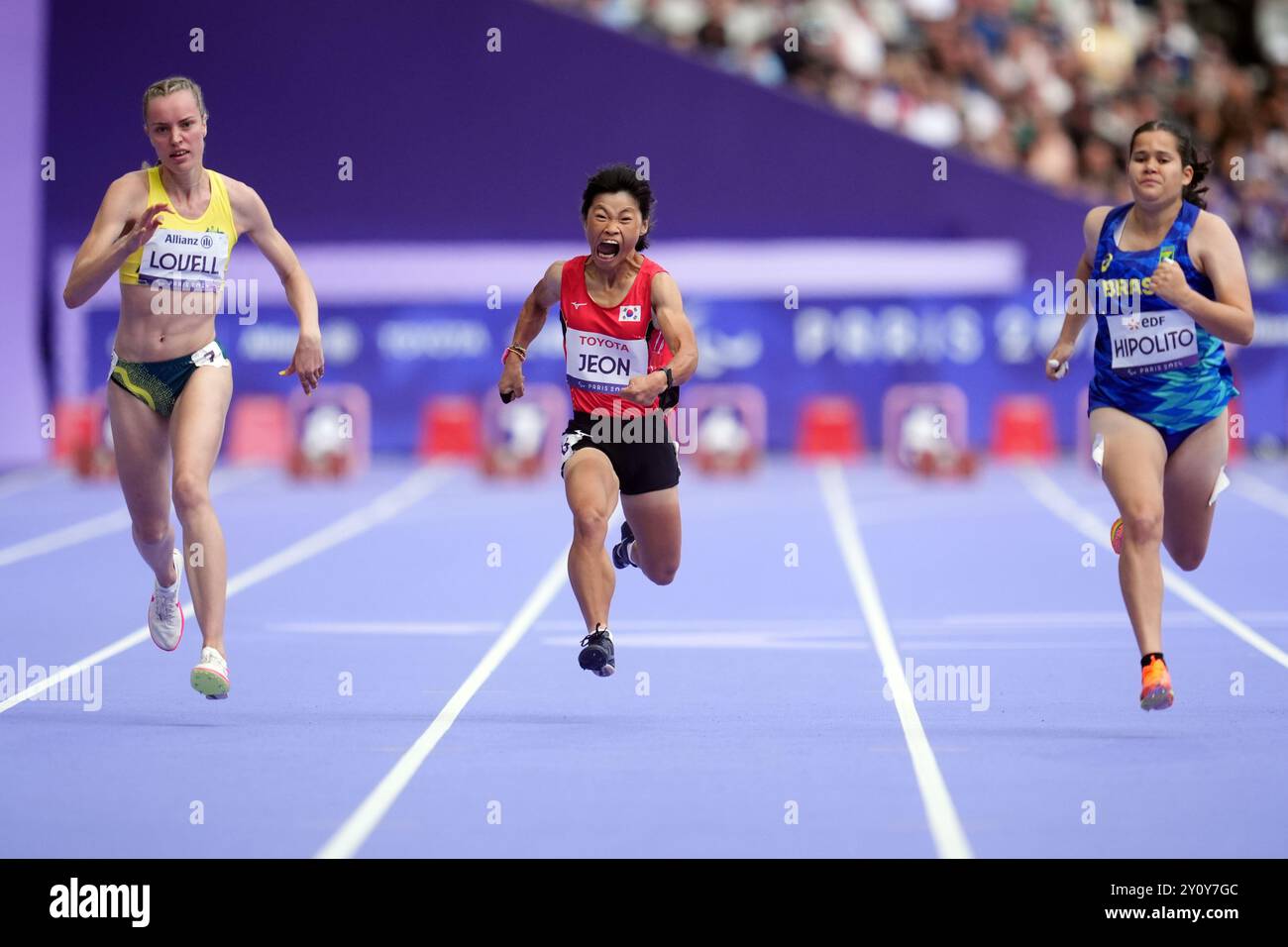 (left to right) Australia's Mali Lovell, Korea's Min Jae Jeon and ...