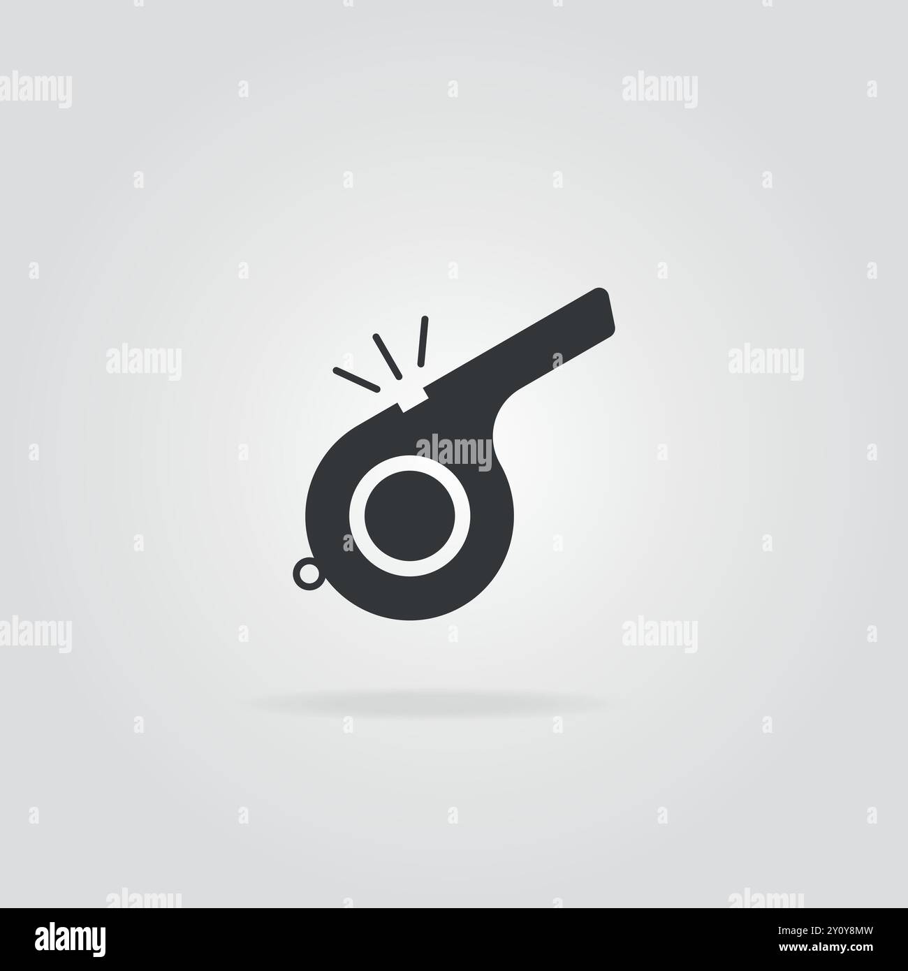 Whistle black icon on grey background with shadow. Vector Stock Vector ...