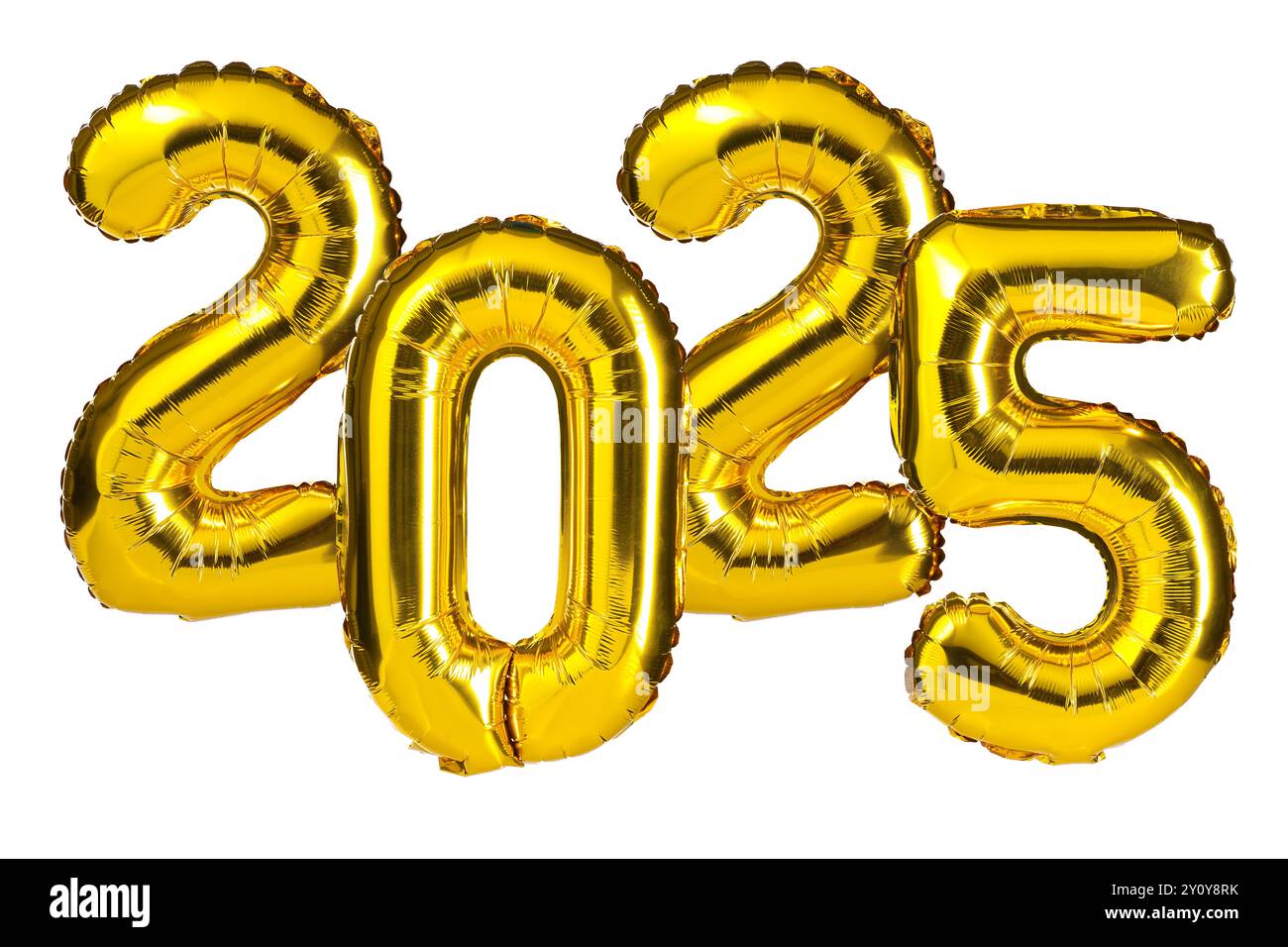 New Year 2025 celebration. Golden Yellow foil color balloons. 2025 ...