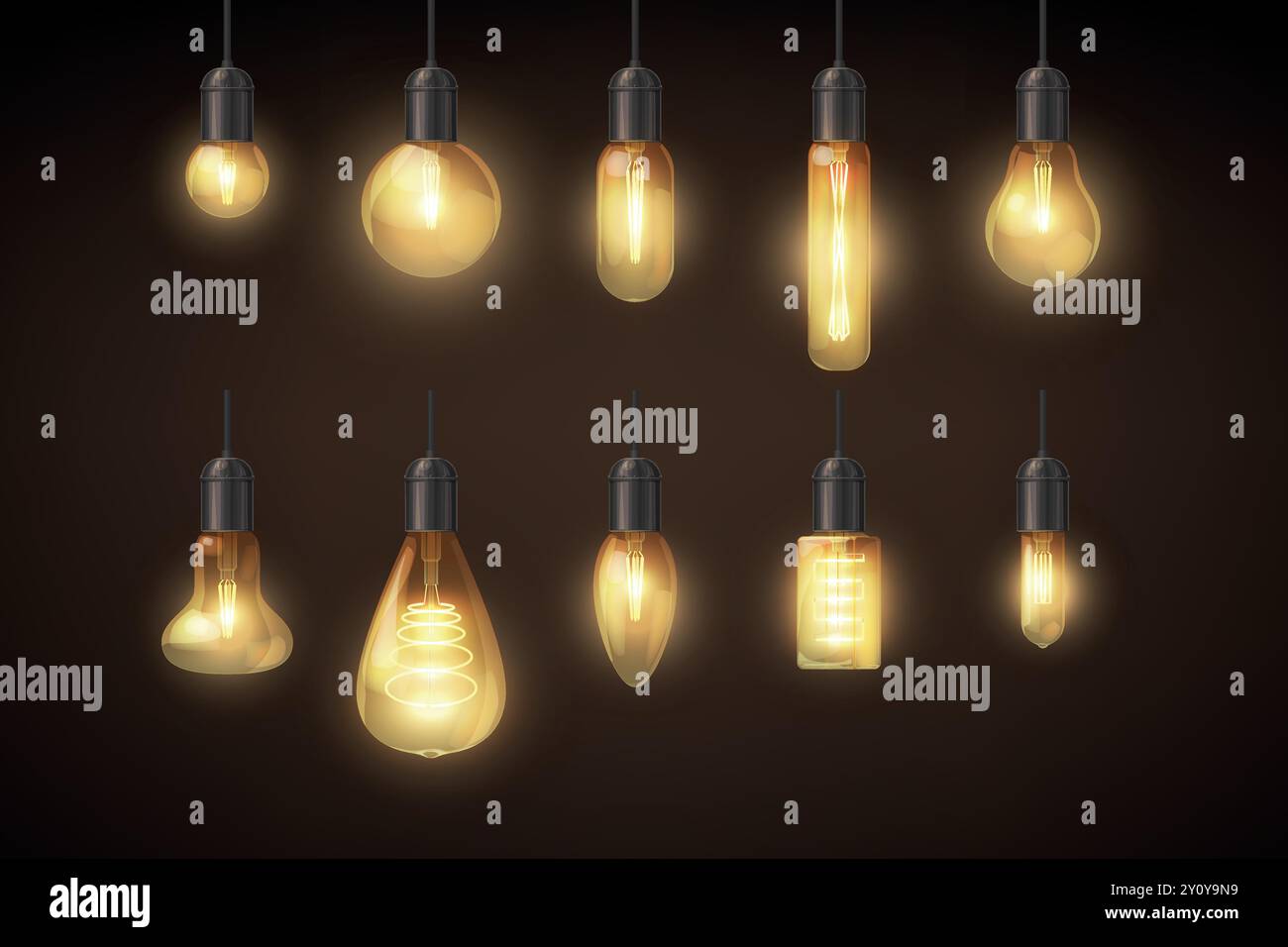Led spiral filament lightbulb Stock Vector Images - Alamy