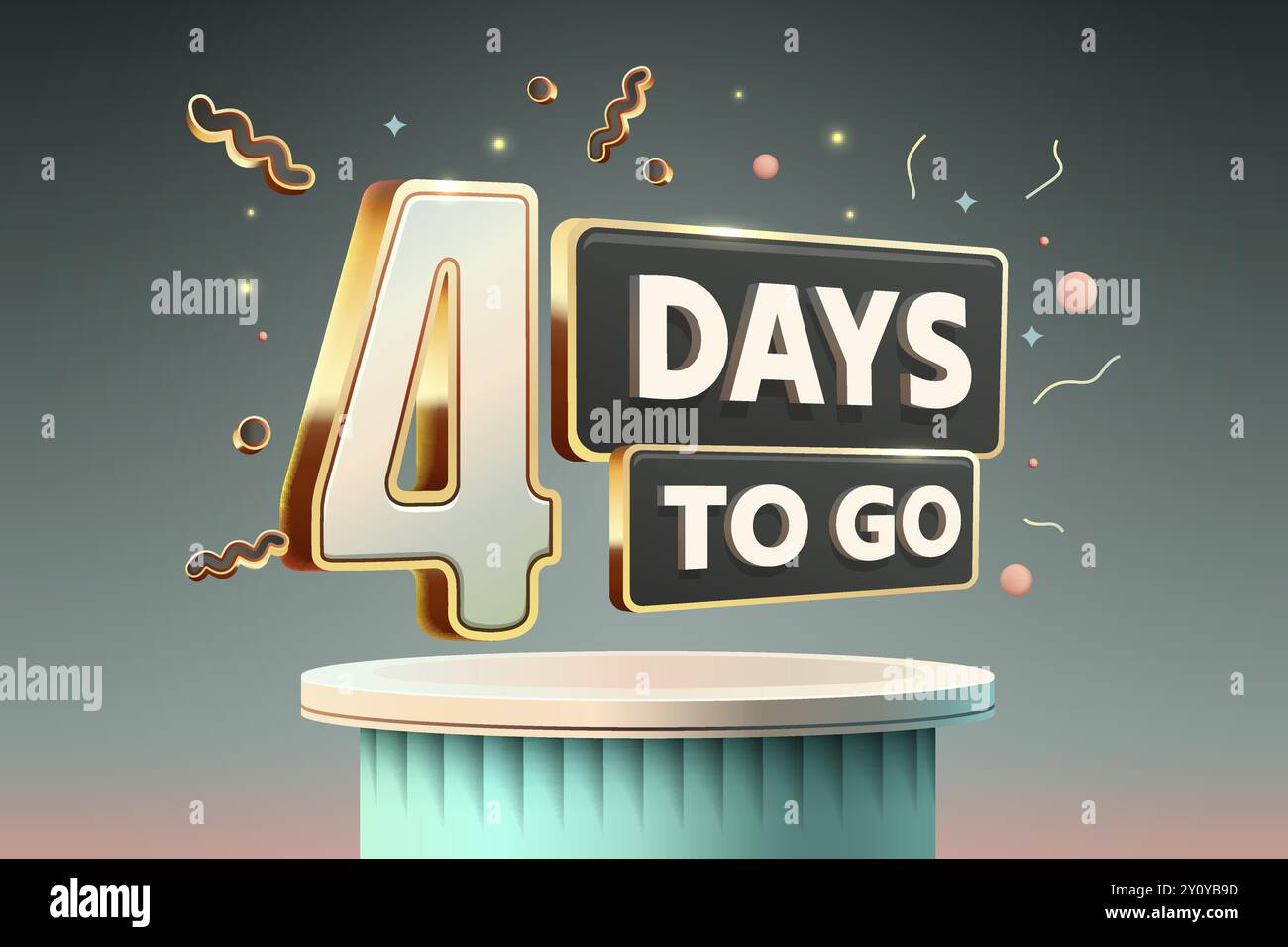 4 Days to go, golden special offer, limited time free. Vector Stock ...