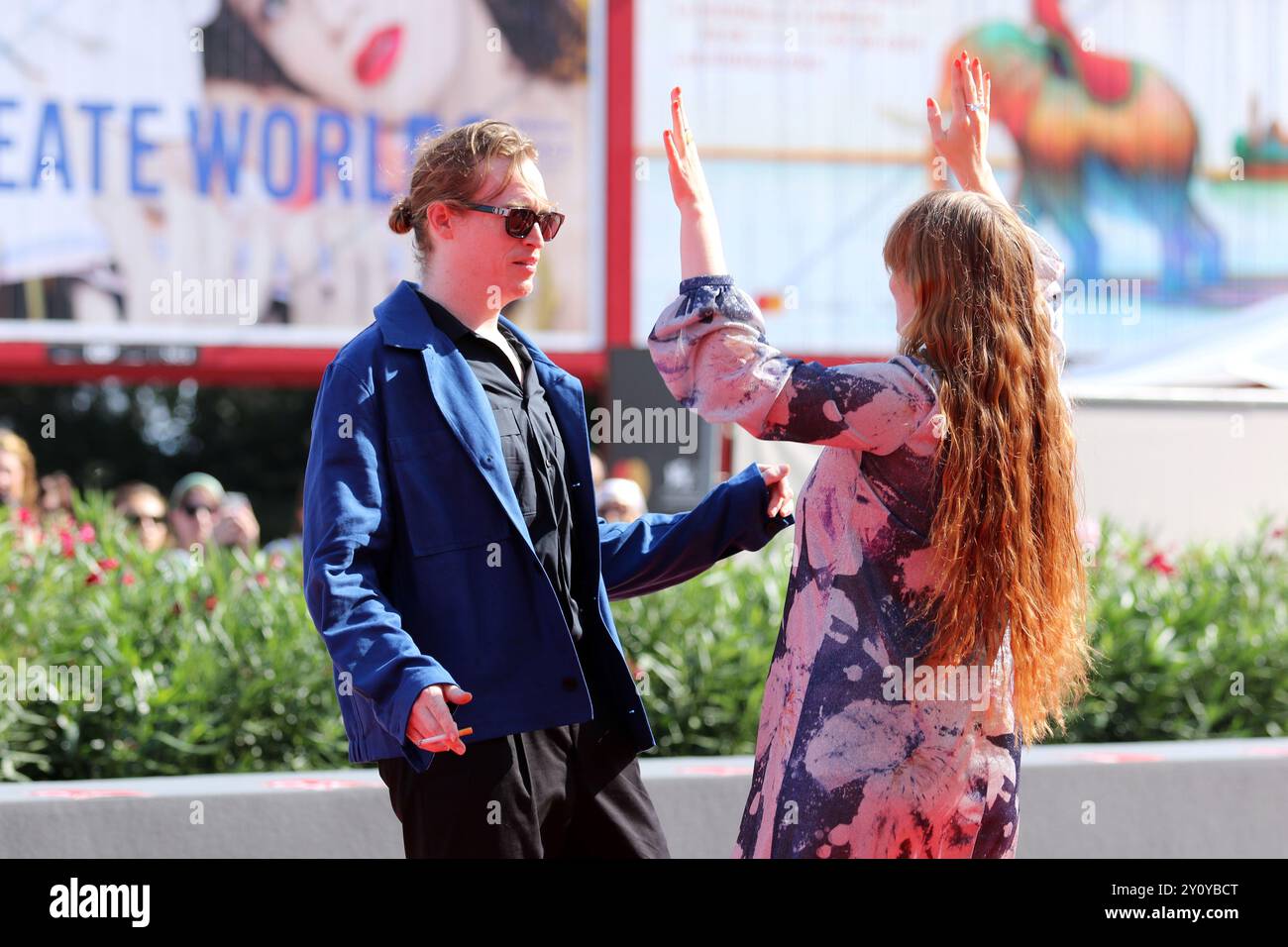 Italy, Lido di Venezia, September 03, 2024: Caleb Landry Jones and ...