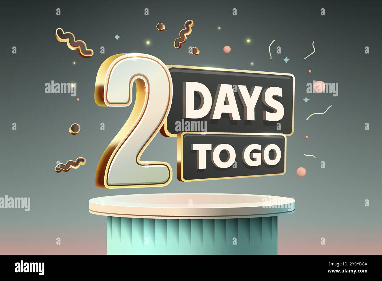 2 Days to go, golden special offer, limited time free. Vector Stock ...