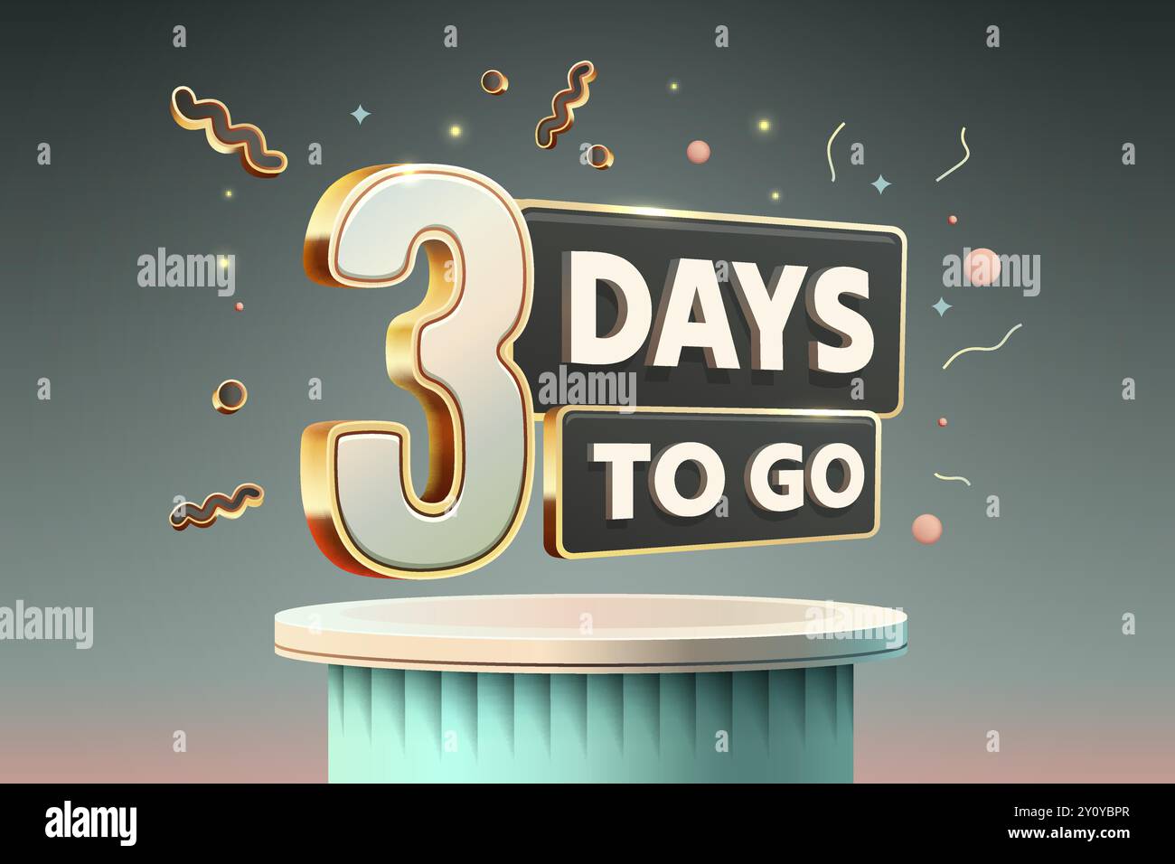 3 Days to go, golden special offer, limited time free. Vector Stock Vector Image & Art - Alamy