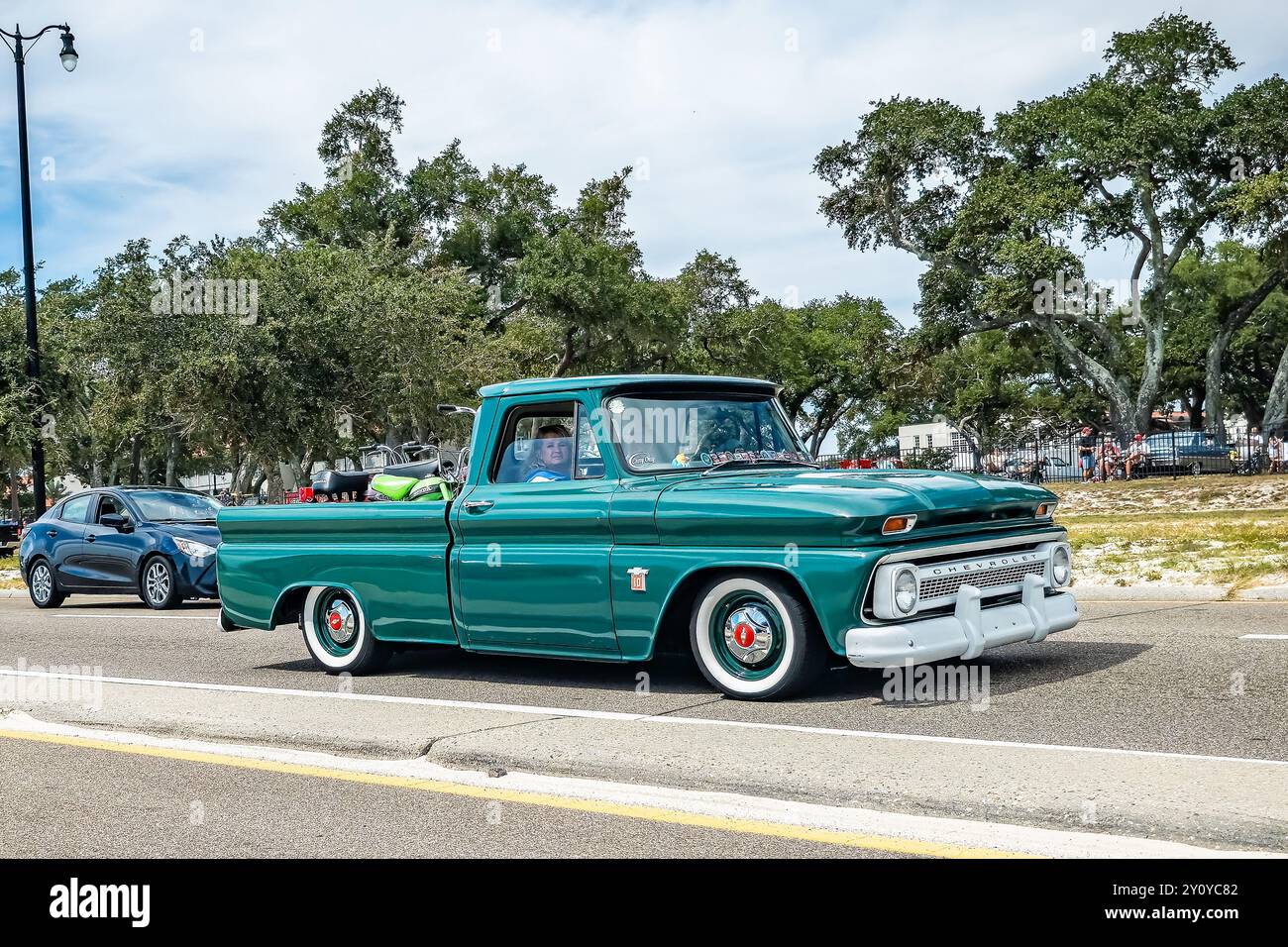 Gulfport, MS - October 07, 2023: Wide angle front corner view of a 1964 ...