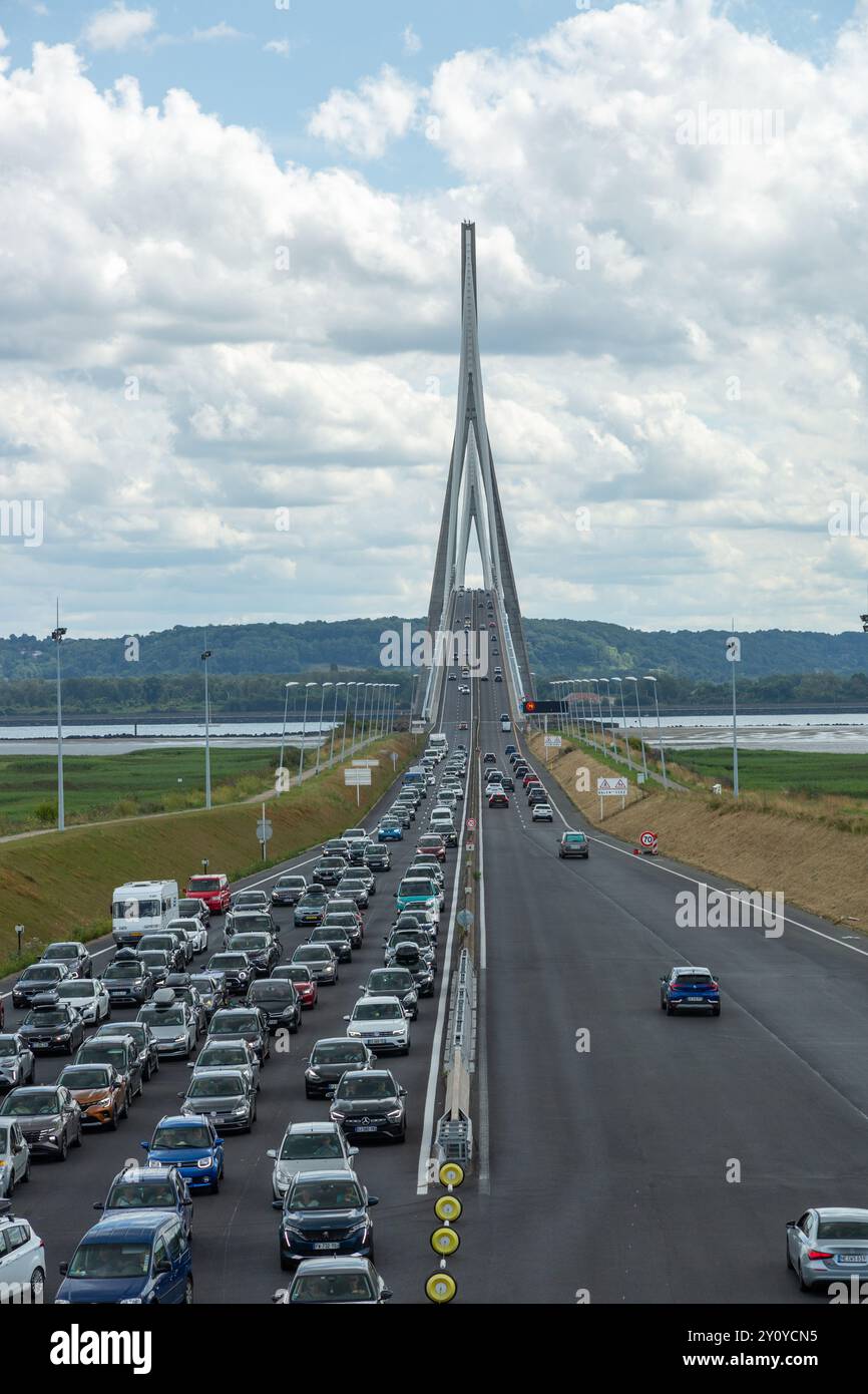 The Pont de Normandie (Normandy Bridge) is a cable-stayed road bridge ...