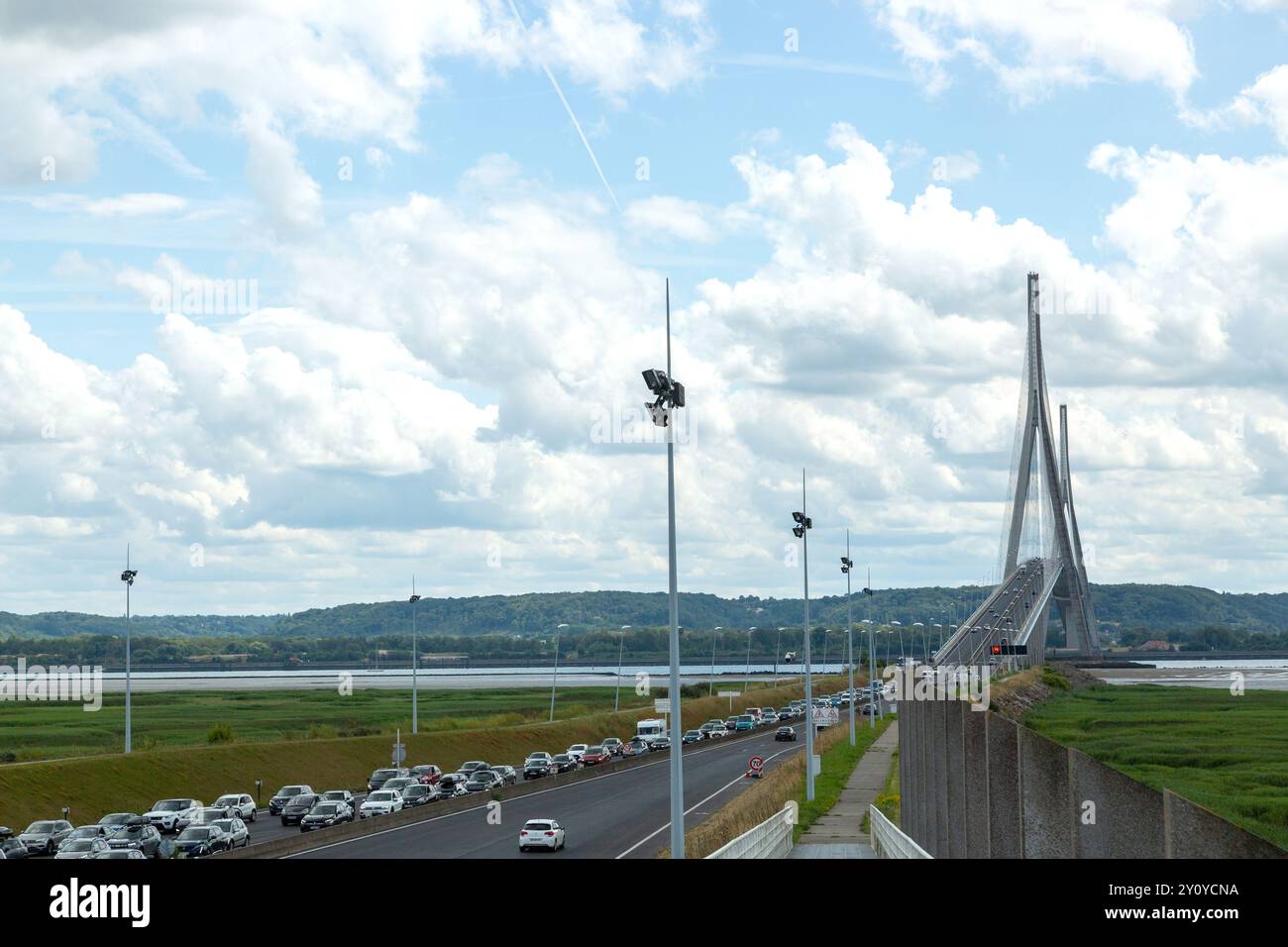 The Pont de Normandie (Normandy Bridge) is a cable-stayed road bridge ...