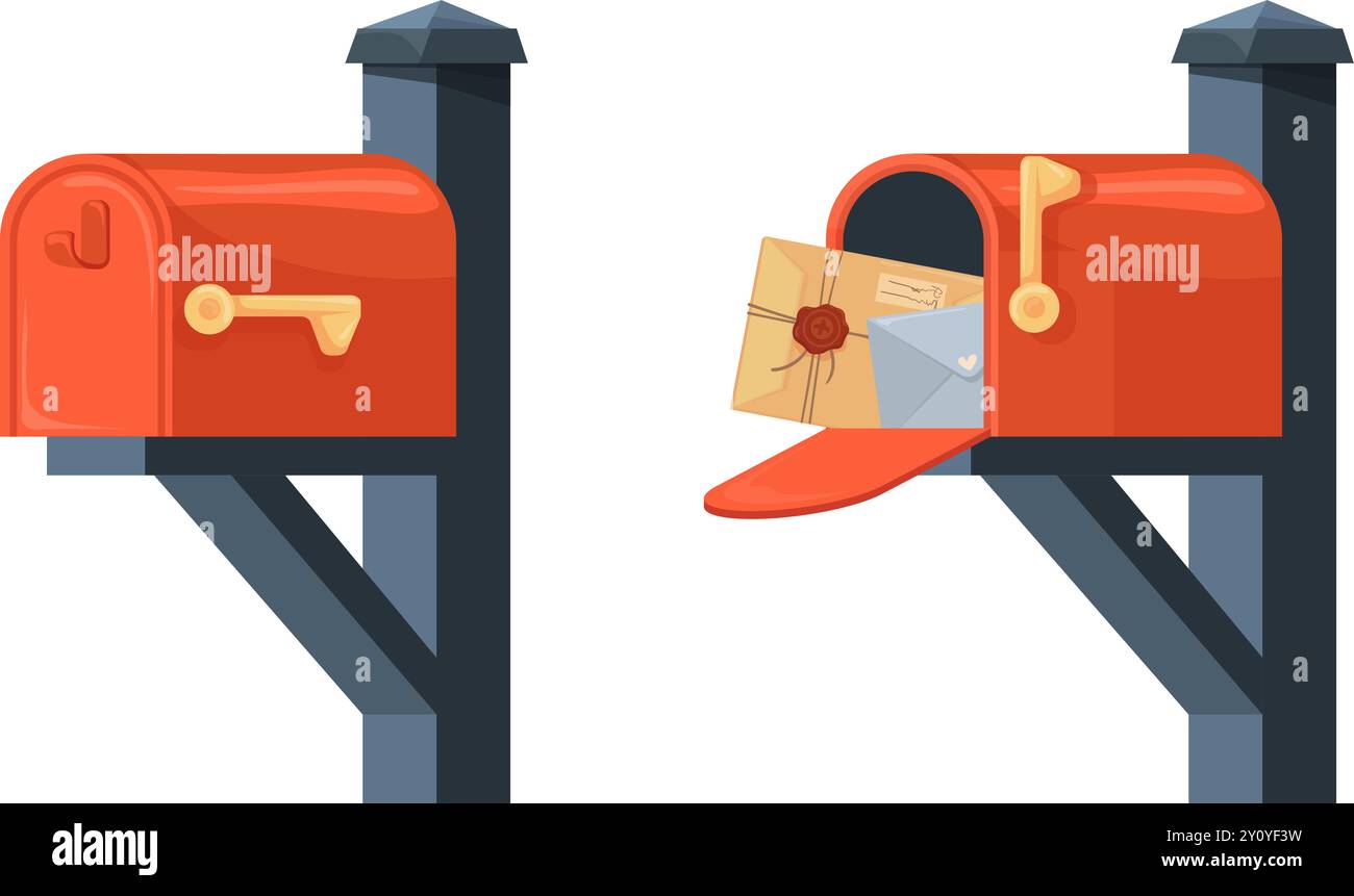 Old american letter box mail Stock Vector Images - Alamy