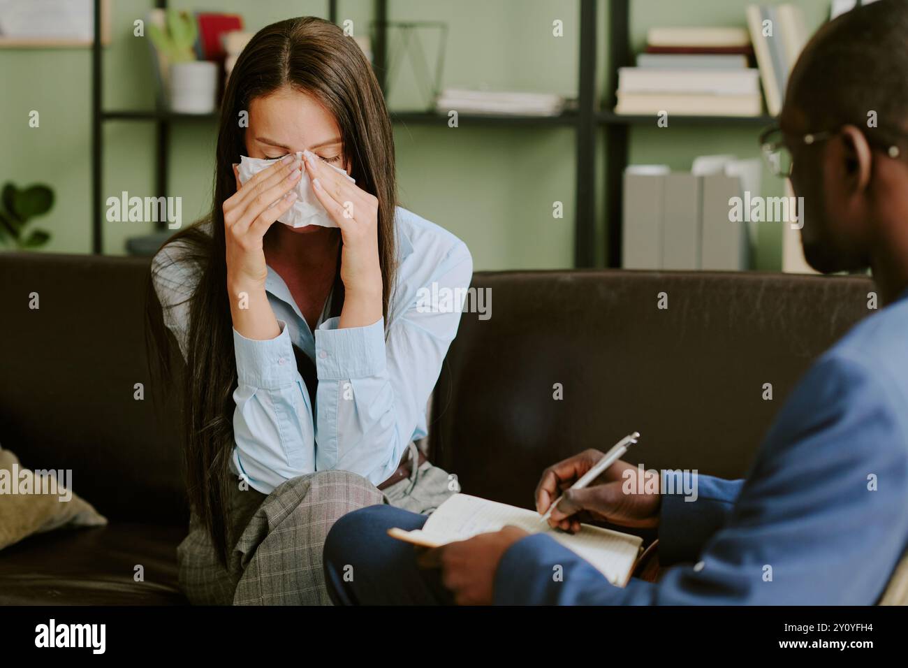 Consoling woman crying during hi-res stock photography and images - Alamy