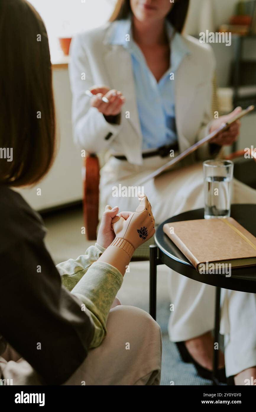Engaging in Discussion During Office Meeting Stock Photo - Alamy
