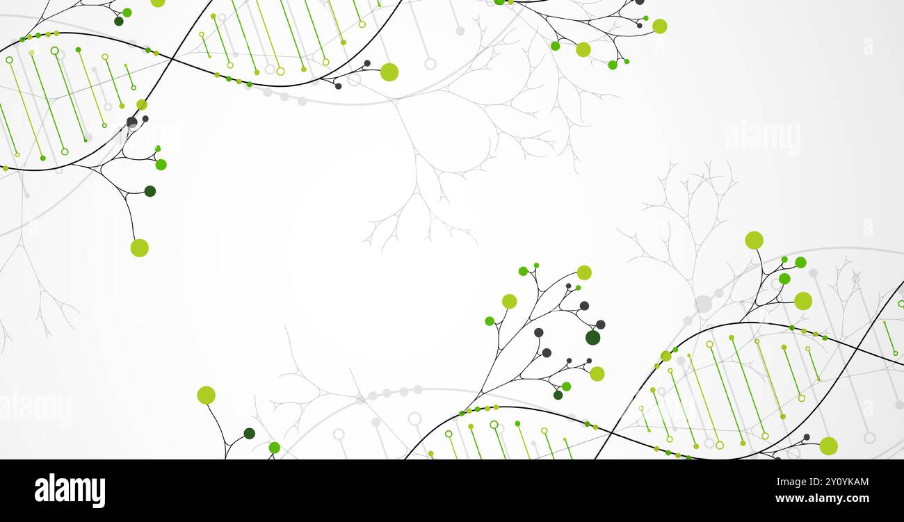 Scientific medical background with abstract image of dna molecule and ...