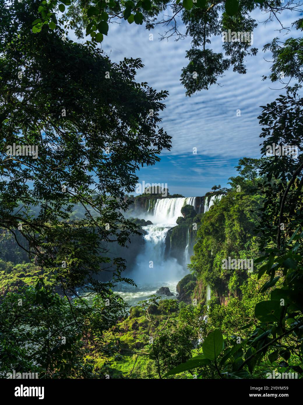 The powerful San Martin Waterfall at Iguazu Falls National Park in ...