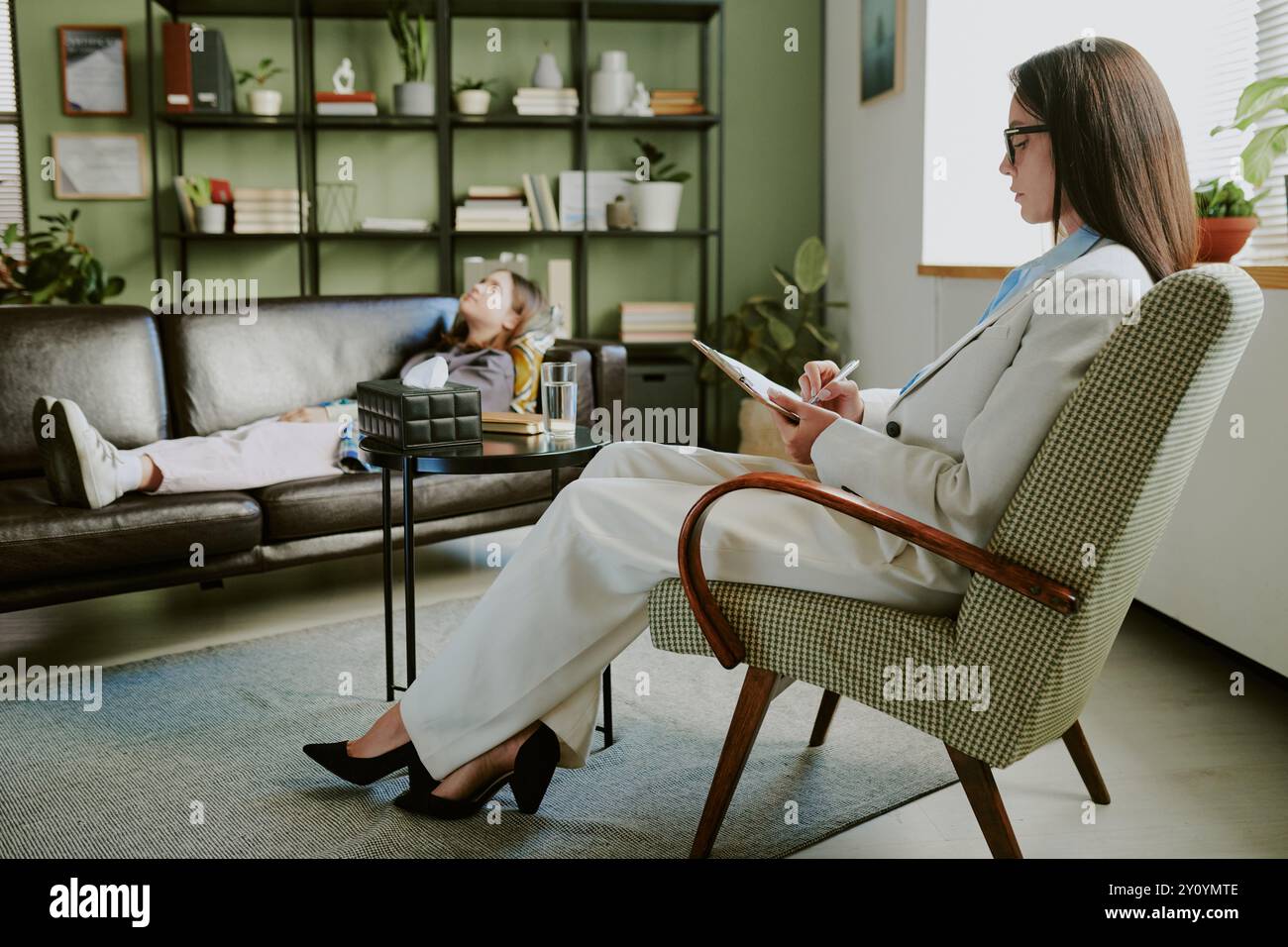 Counseling Session in Modern Therapy Office Setting Stock Photo - Alamy