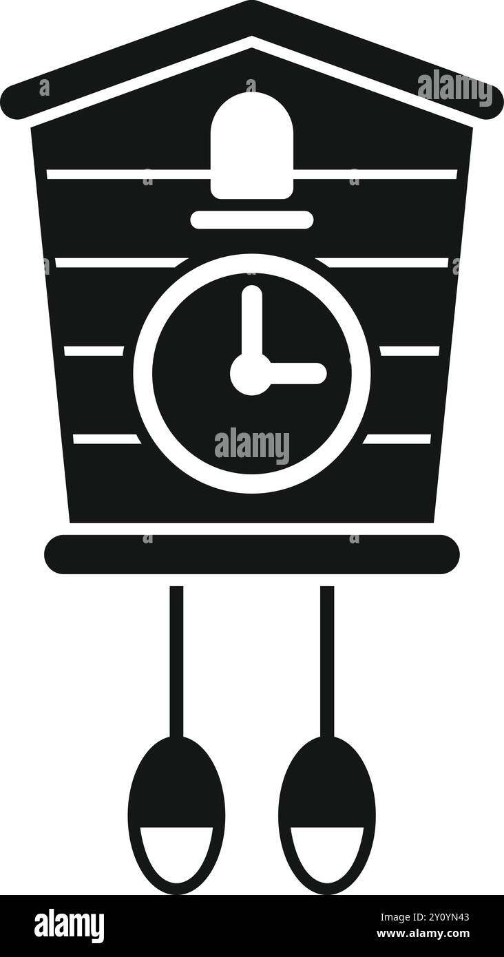 Simple vector icon of a traditional cuckoo clock with hanging weights Stock Vector Image & Art ...