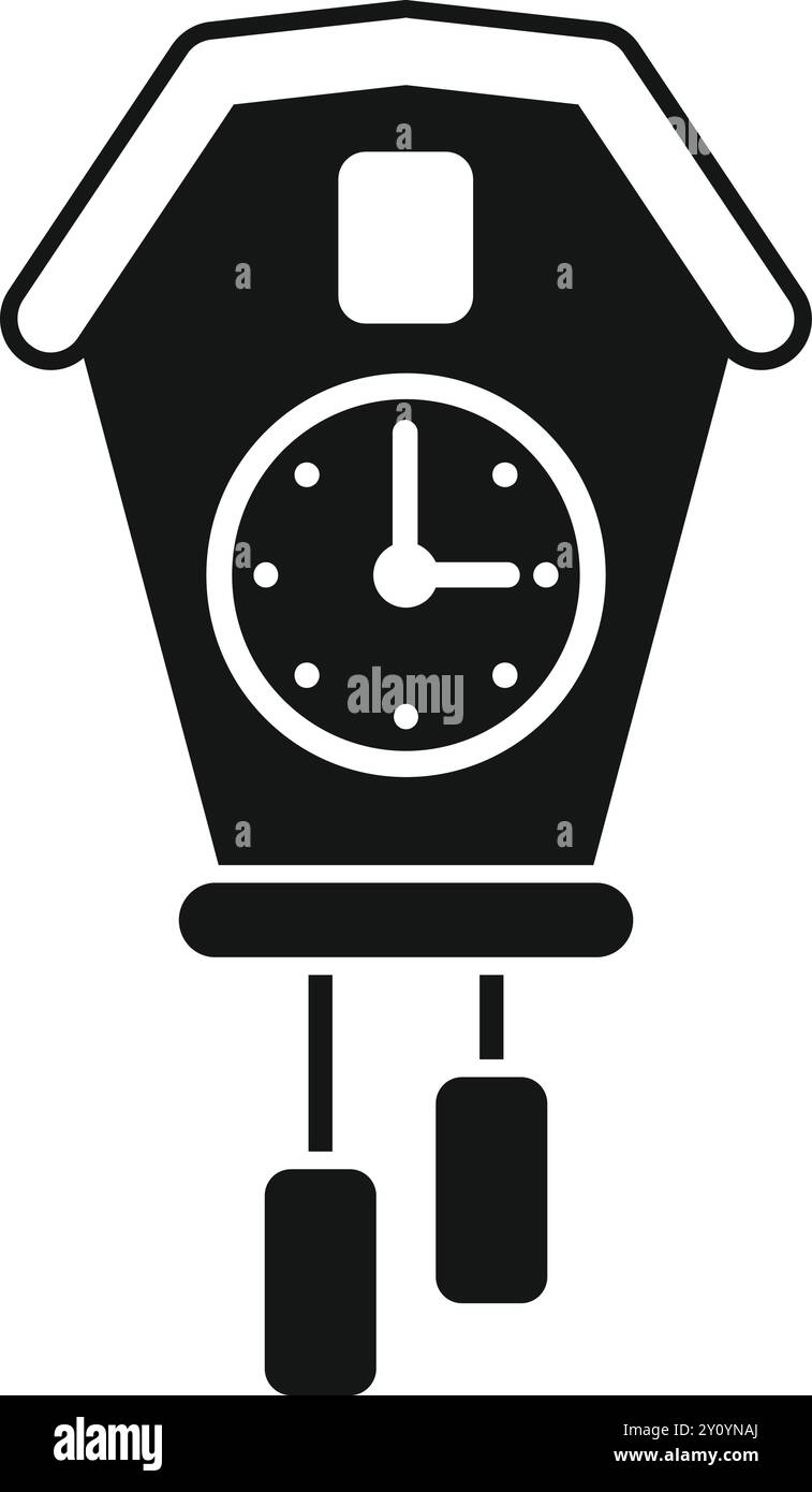 Simple and elegant cuckoo clock icon, capturing the essence of ...