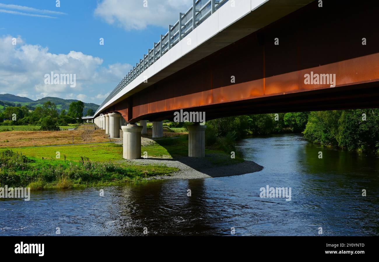 The new Dyfi Bridge crossing the Dyfi Valley flood plain, opened Spring ...