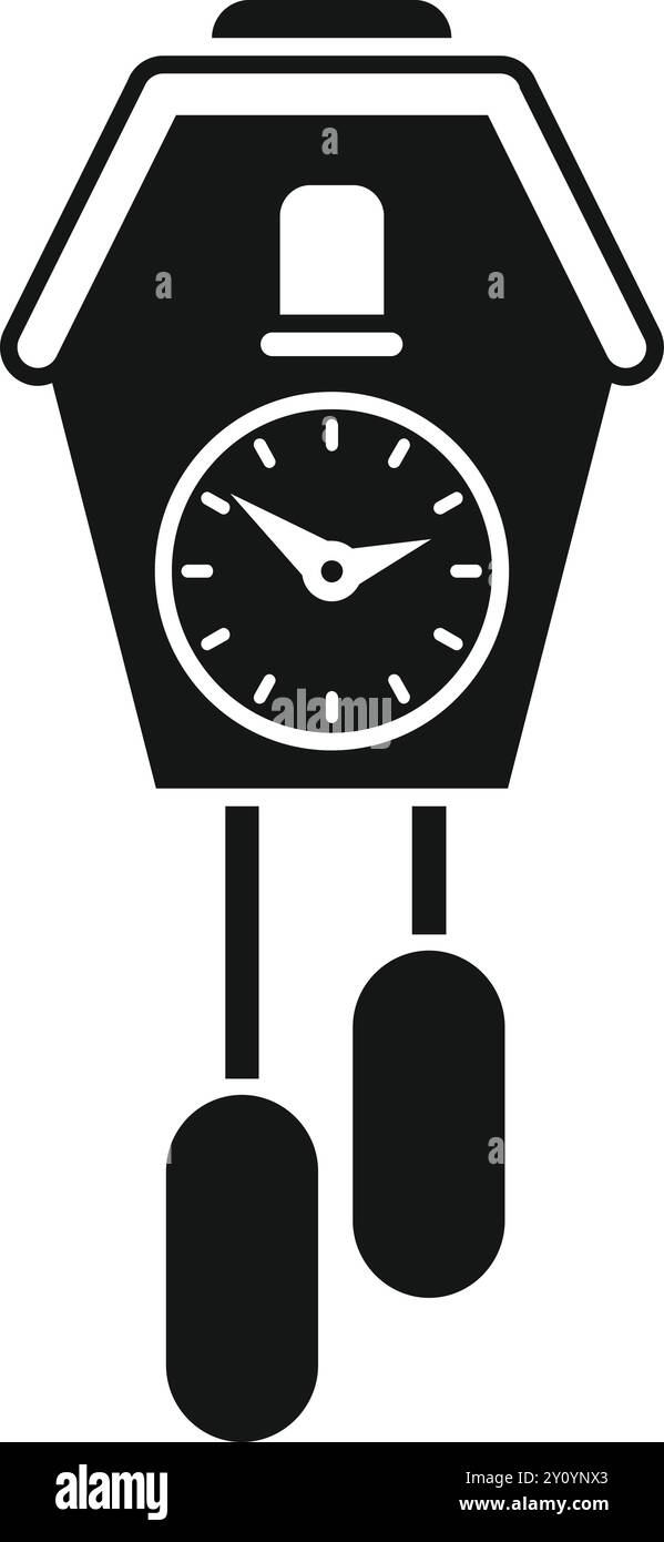 Simple vector icon of a cuckoo clock showing the time Stock Vector ...