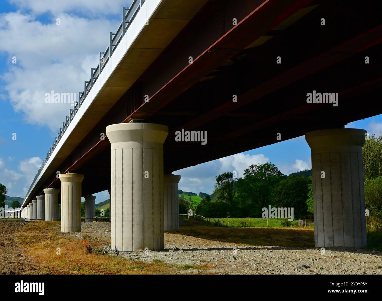 The new Dyfi Bridge crossing the Dyfi Valley flood plain, opened Spring ...