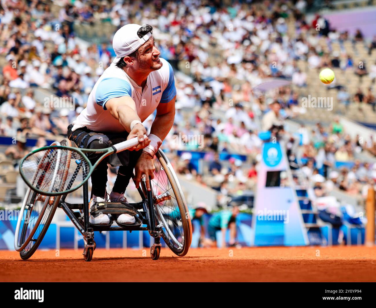 Paris, Sept. 4, 2024, Paralympics wheelchair tennis event. Gustavo ...
