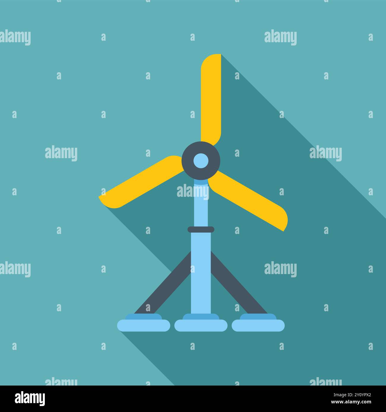 This minimalist icon represents a wind turbine generating clean energy ...